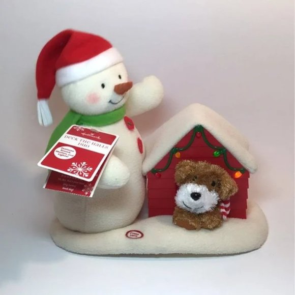 Hallmark 2011 Deck the Halls Duo Techno Plush Animated Snowman NWT